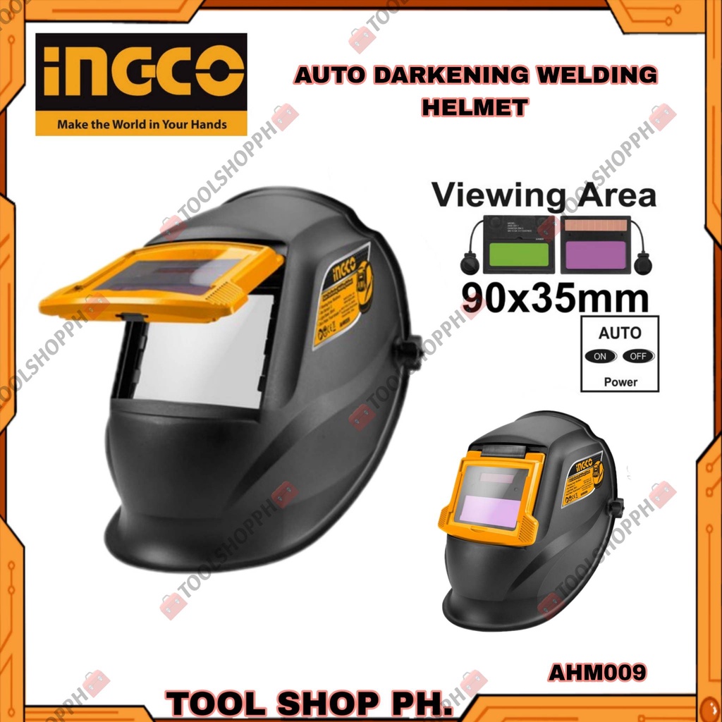 INGCO Solar Powered Auto Darkening Welding Helmet Mask AHM009 | Shopee ...
