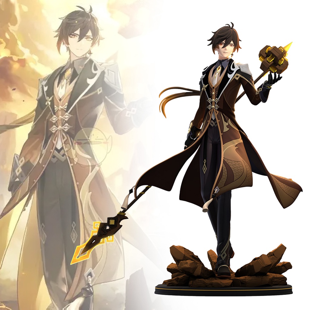 Genshin Impact Figure Morax Zhongli Game Figure 28cm PVC Action Figure ...