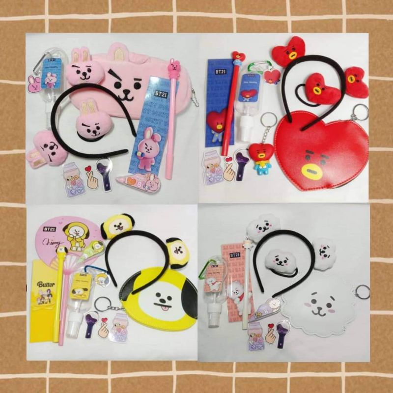 BT21 Merch Bundle - Fanmade Gift Pack (RJ, Tata, Chimmy, Mang, Cooky ...