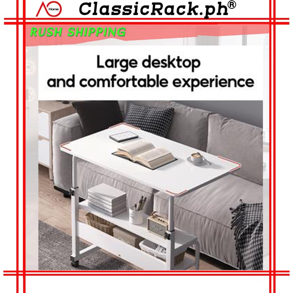 COD Laptop Table Mobile Side Table Mobile Laptop Desk Cart Adjustable ...