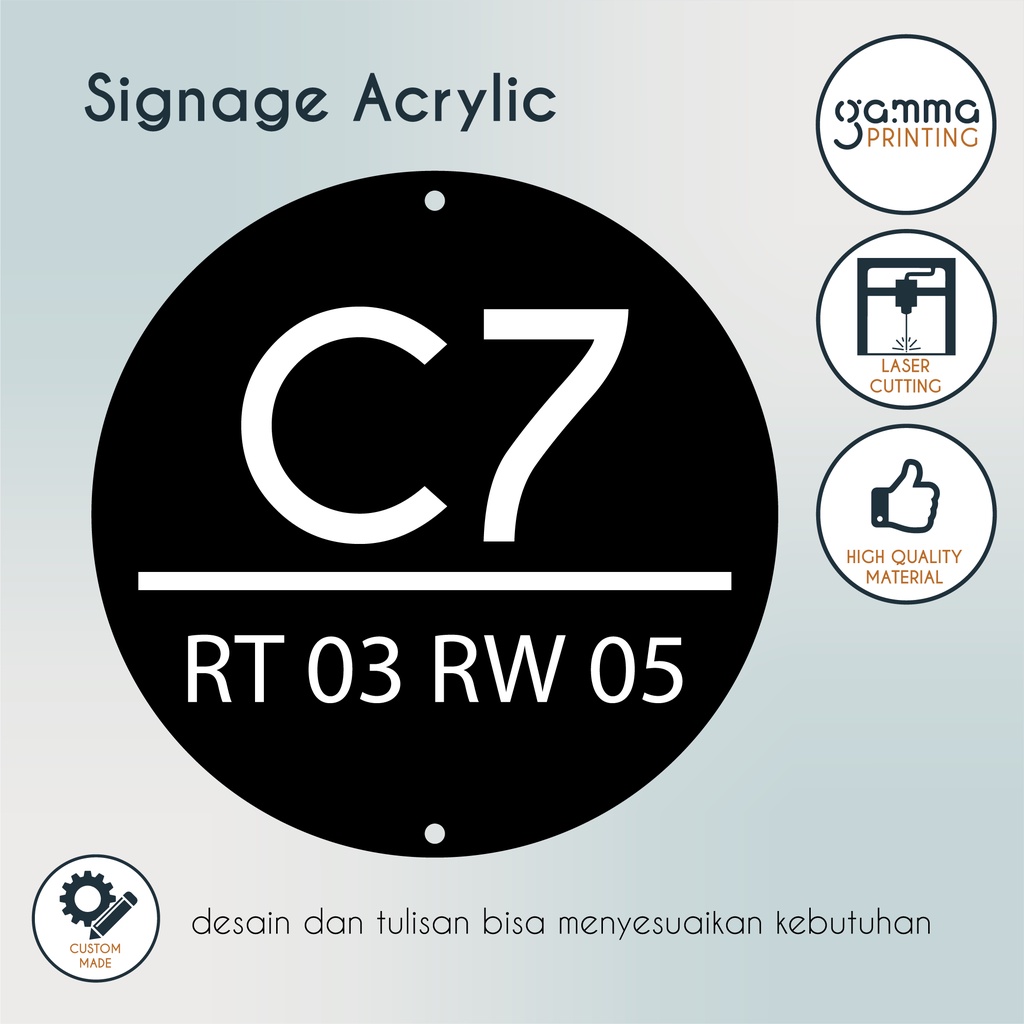 Custom Embossed Acrylic House Number/Acrylic Address Board Round ...