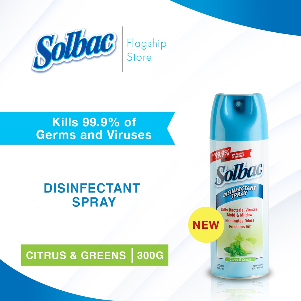 Solbac Disinfectant Spray - Citrus & Greens 300g | Shopee Philippines