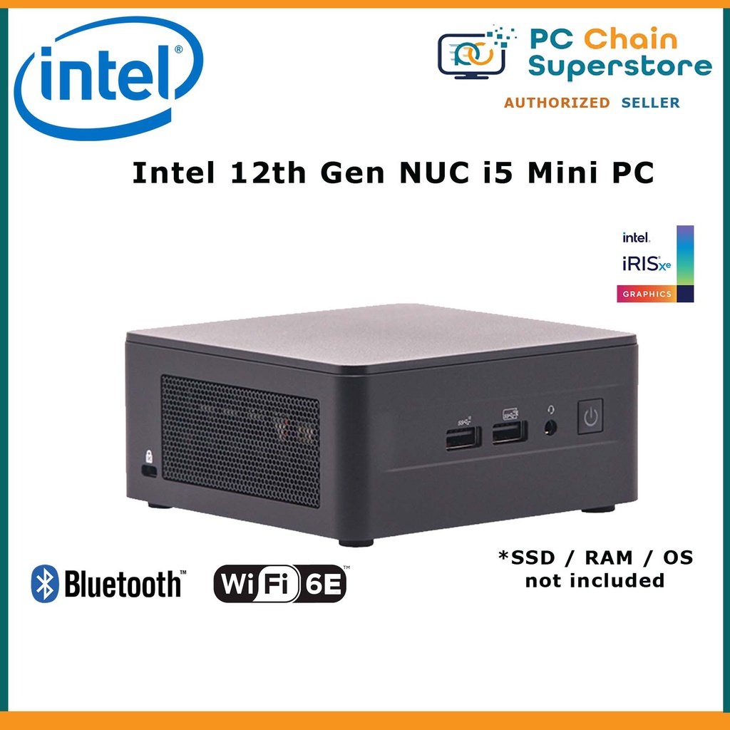 Intel NUC 12 Pro Kit i5 12th Gen i5-1240P 12 Cores Barebone Mini Desktop PC (NUC12WSHi5 ...