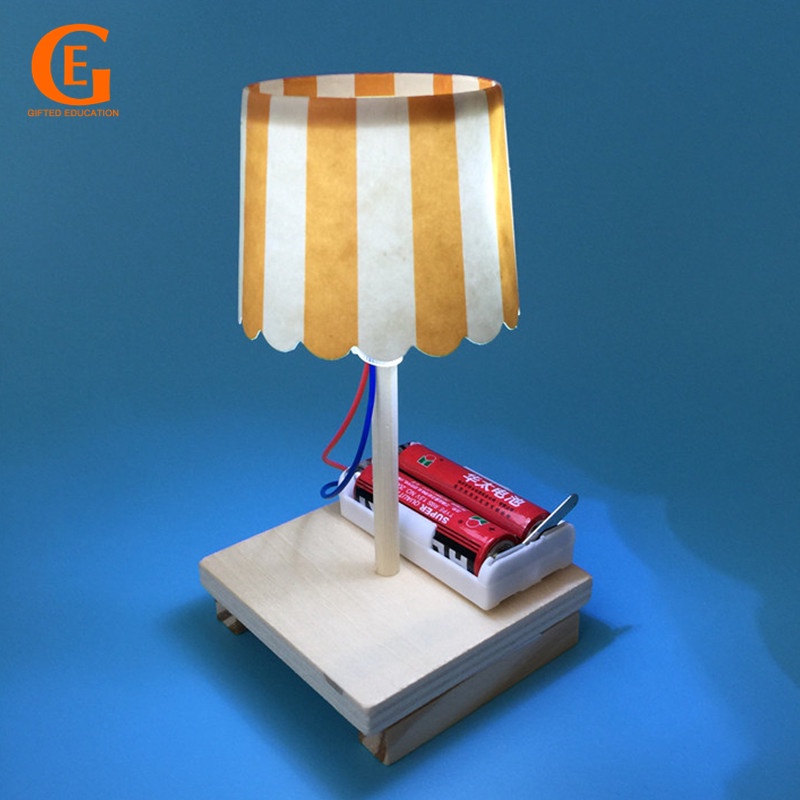 GIFTED EDUCATION Table Lamp Wooden Assemble Toy Kit Science Experiment ...
