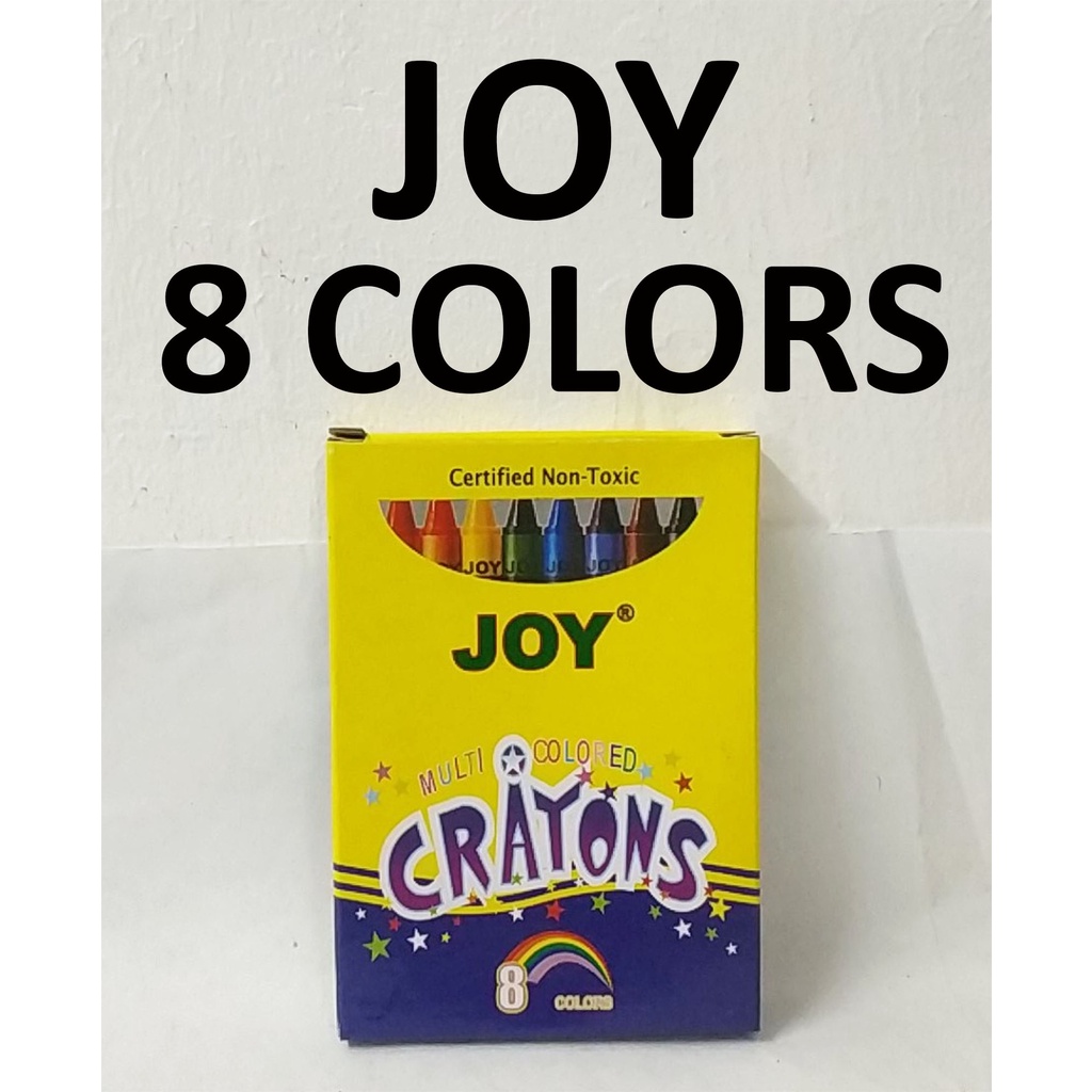 JOY CRAYONS 8 COLORS MULTI COLORED CERTIFIED NON TOXIC CRAYOLA ...