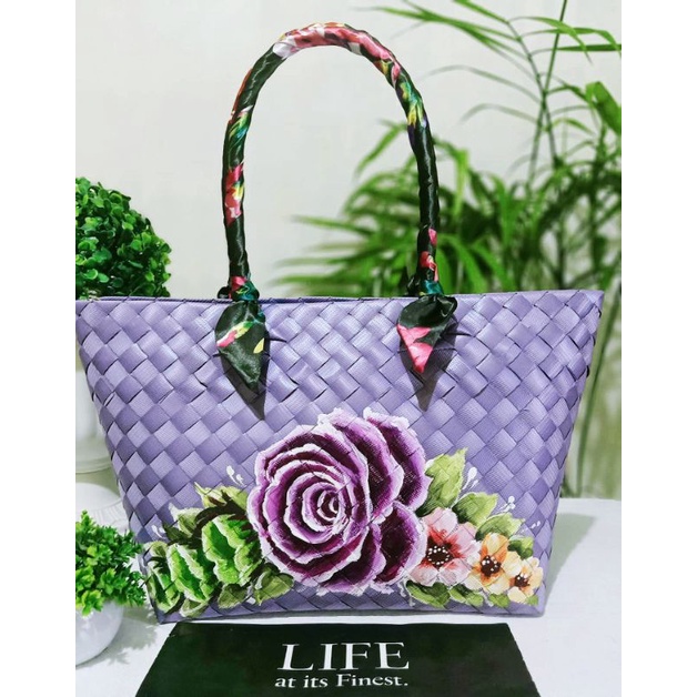 Hand painted Bayong Bag - SMALL with ZIPPER/ Gift Idea For Her | Shopee ...