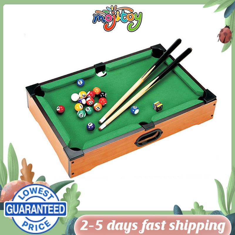 Mini Billiard Table Set 14x10 Inches Wooden Kids Boy Gift Pool Table ...