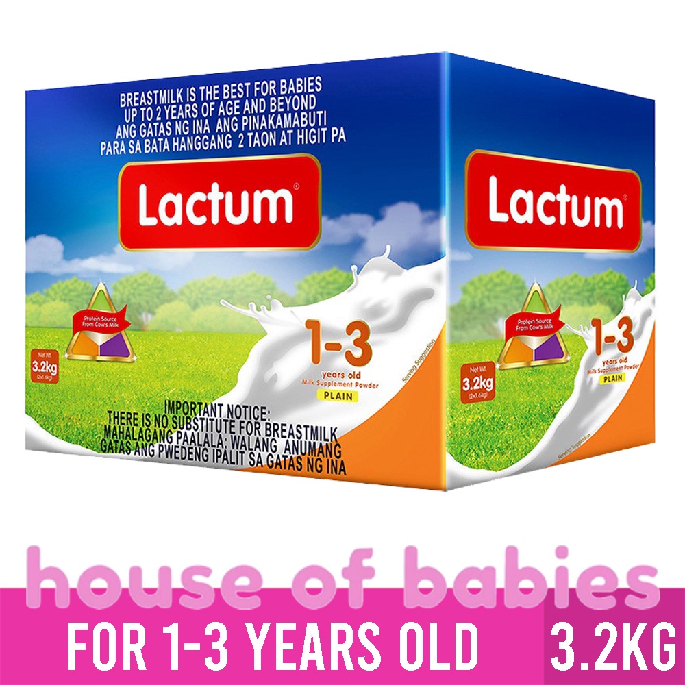 Lactum 1-3 Years Old 3.2kg Plain Milk Supplement Powder | Shopee ...