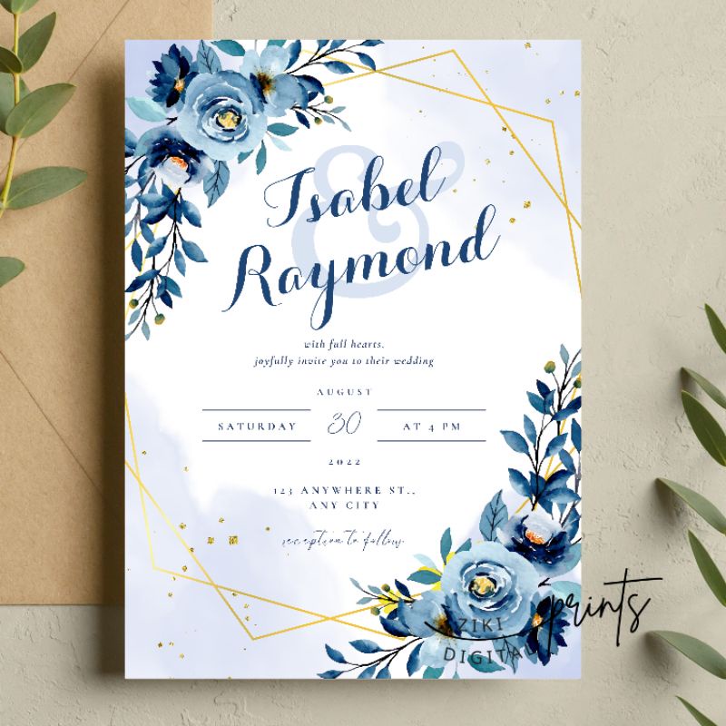 [COD] Dusty Blue Gold Wedding 1st Birthday Christening Baptism Debut ...