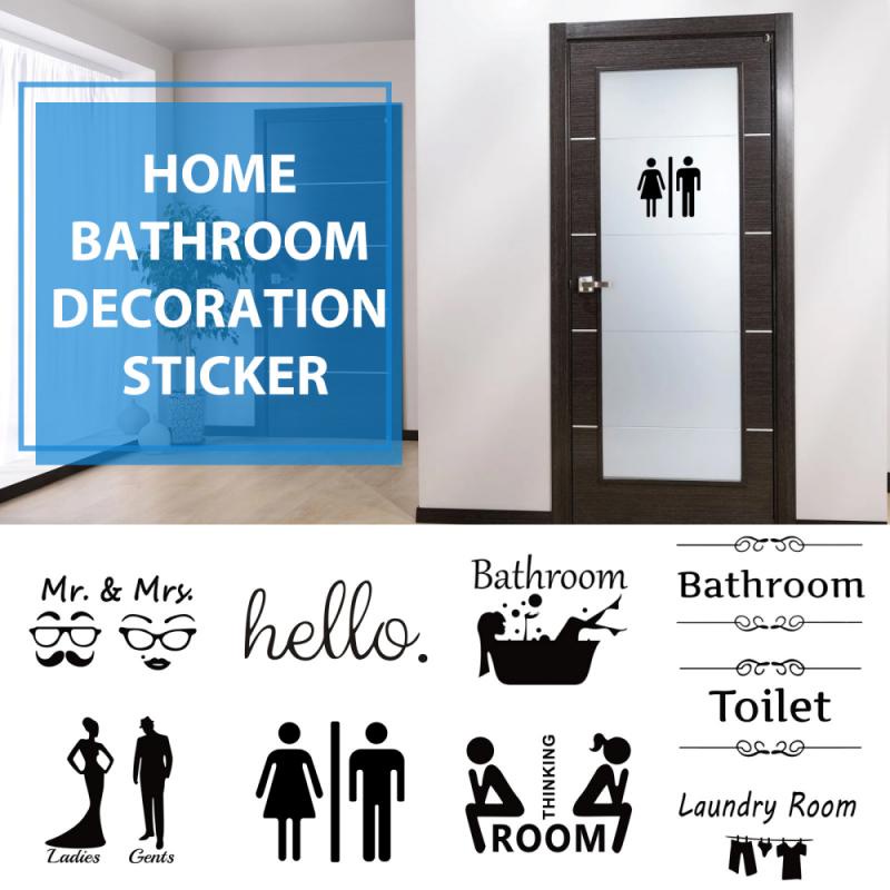 Toilet Door Sign Wall Stickers Bathroom Stickers Home Decoration Man ...