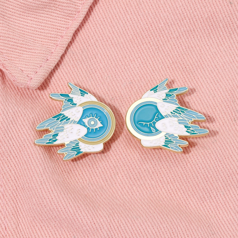 Cartoon Seafoam Heart Seraphim Enamel Pin Backpack Brooches Badges ...