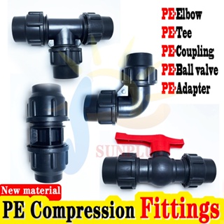 PER PCS PE Compression Fittings for pe and pvc pipes 1/2" 3/4" 1" elbow ...