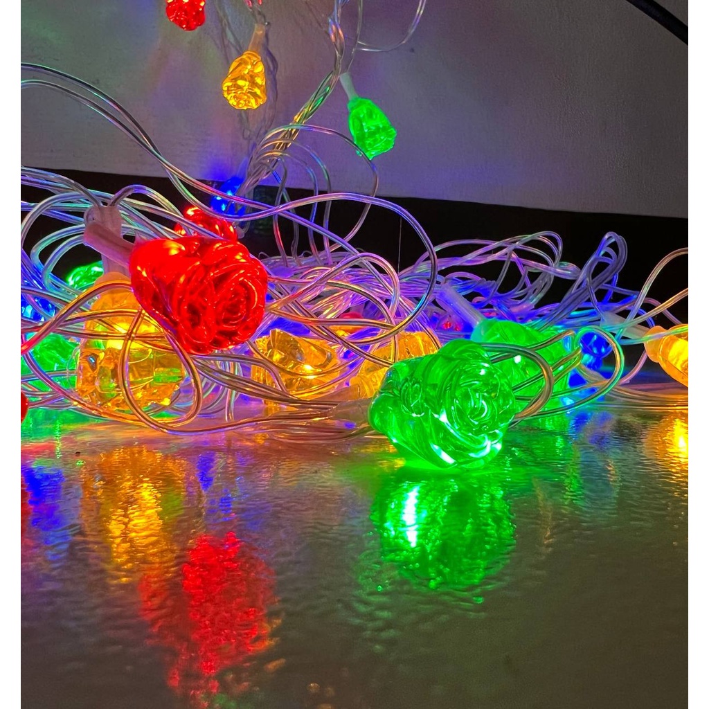 Christmas Lights 50L LED Music Handmade Strawberry Decoration Light ...
