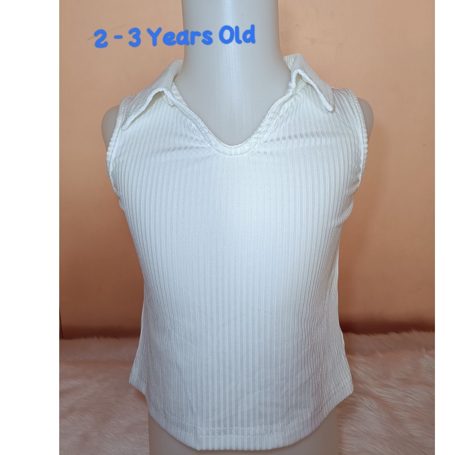 SHEIN KIDS WHITE SANDO WITH COLLAR | Shopee Philippines
