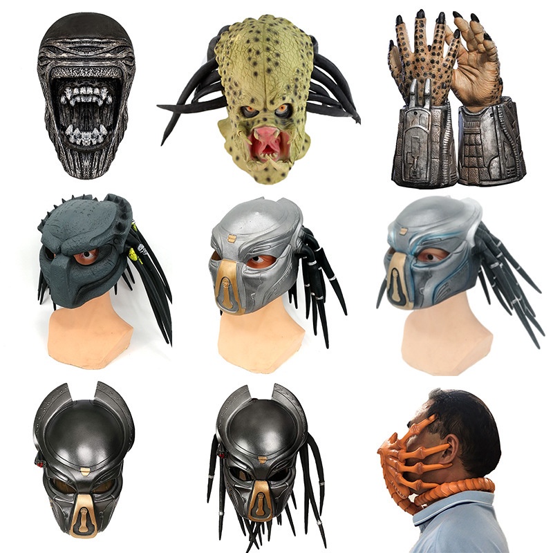 Predator 5 Mask cosplay Alien War Halloween Horror Latex Headgear ...