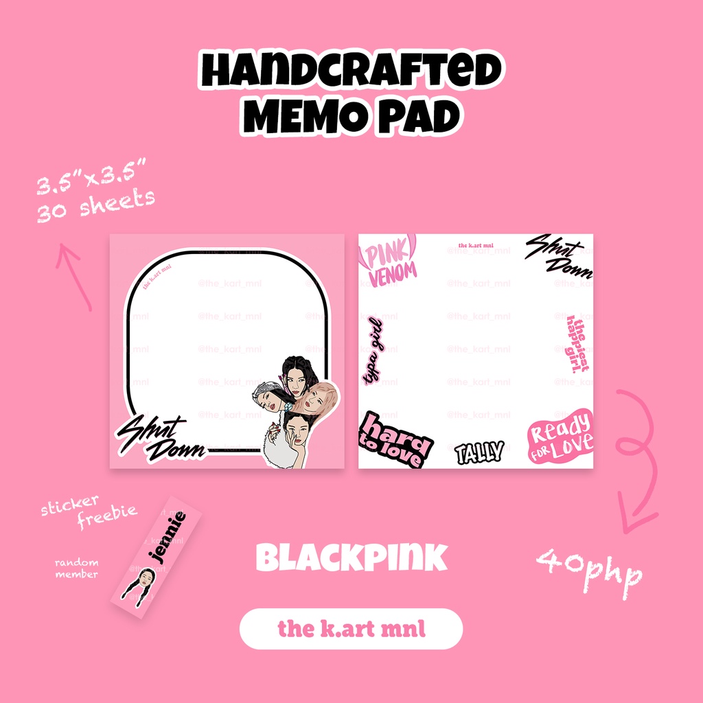BLACKPINK SHUT DOWN Ver. - HANDCRAFTED TO-DO LIST & MEMO PAD | Shopee ...