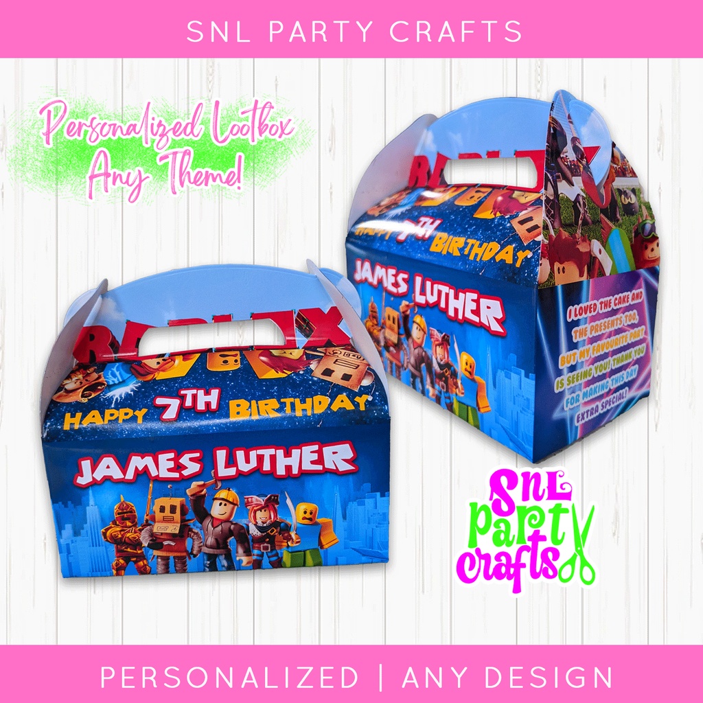 Roblox Loot box Loot bag Gable box Birthday Giveaway Candy bag Roblox ...