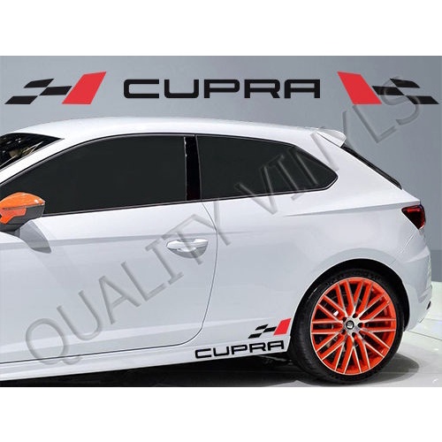 4x SEAT CUPRA FLAG LOGO IBIZA LEON MII ATECA GRAPHICS DECAL STICKERS ...