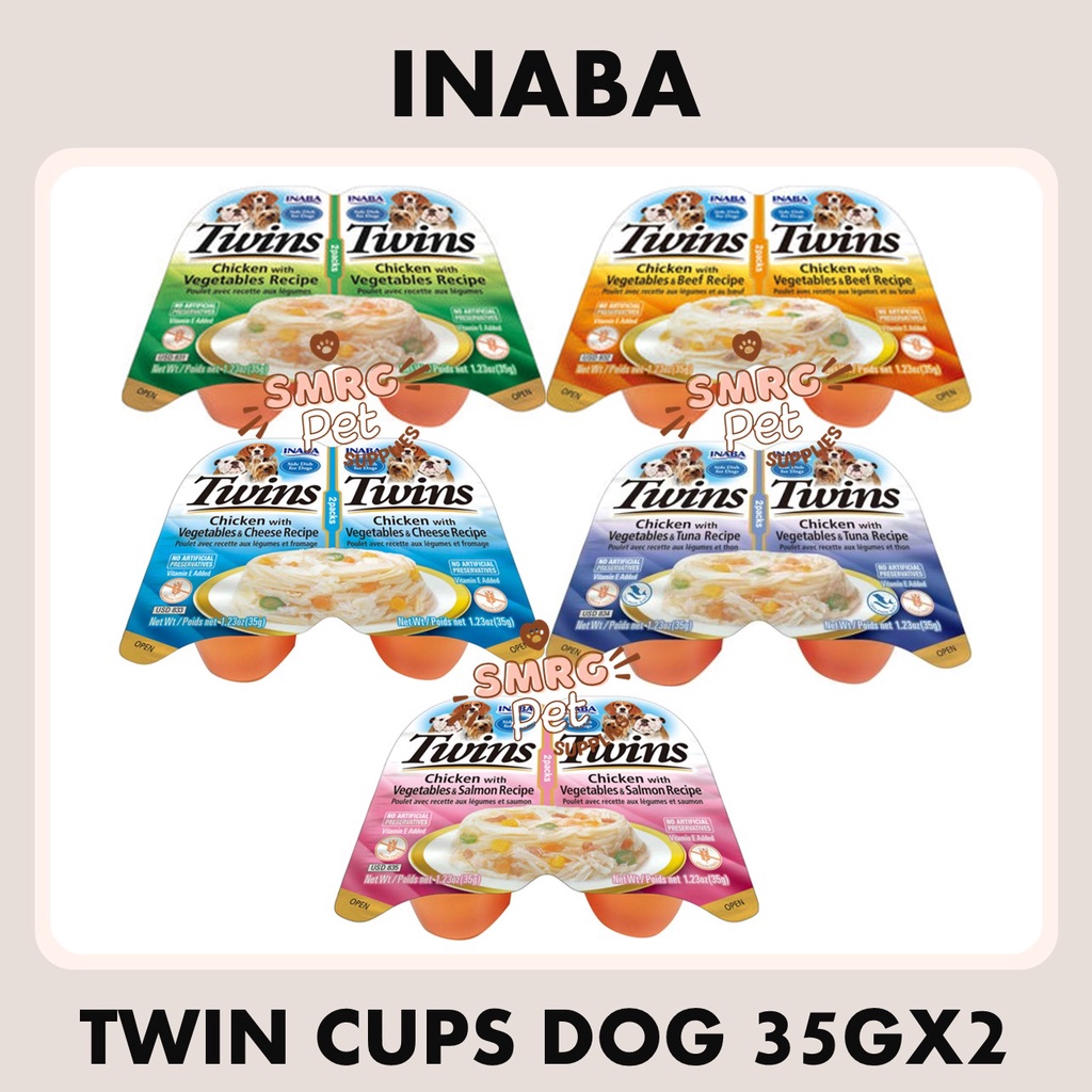 Inaba Twin Cups Chicken with Vegetable Wet Dog Food 35gx2 Beef, Cheese ...