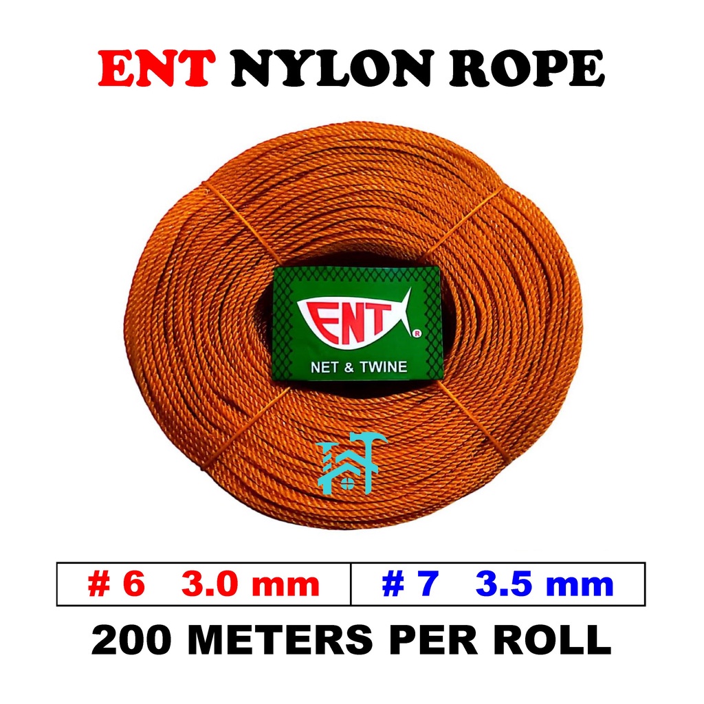 ENT NYLON ROPE EVELON CORD SIZE # 6 & # 7 (SOLD PER ROLL) | Shopee ...