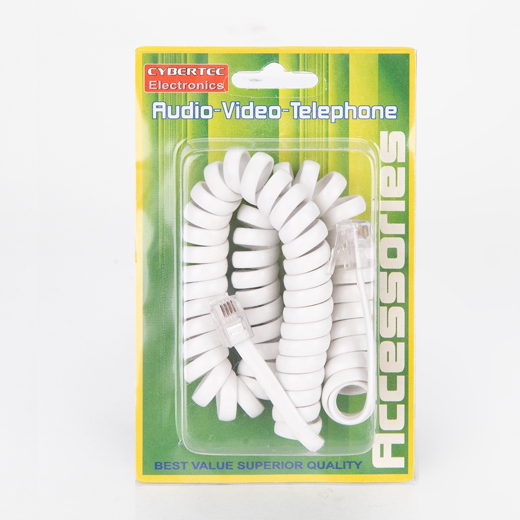 Cybertec Telephone Spiral Cord 7FT 14FT | Telephone Wire Sparepart ...