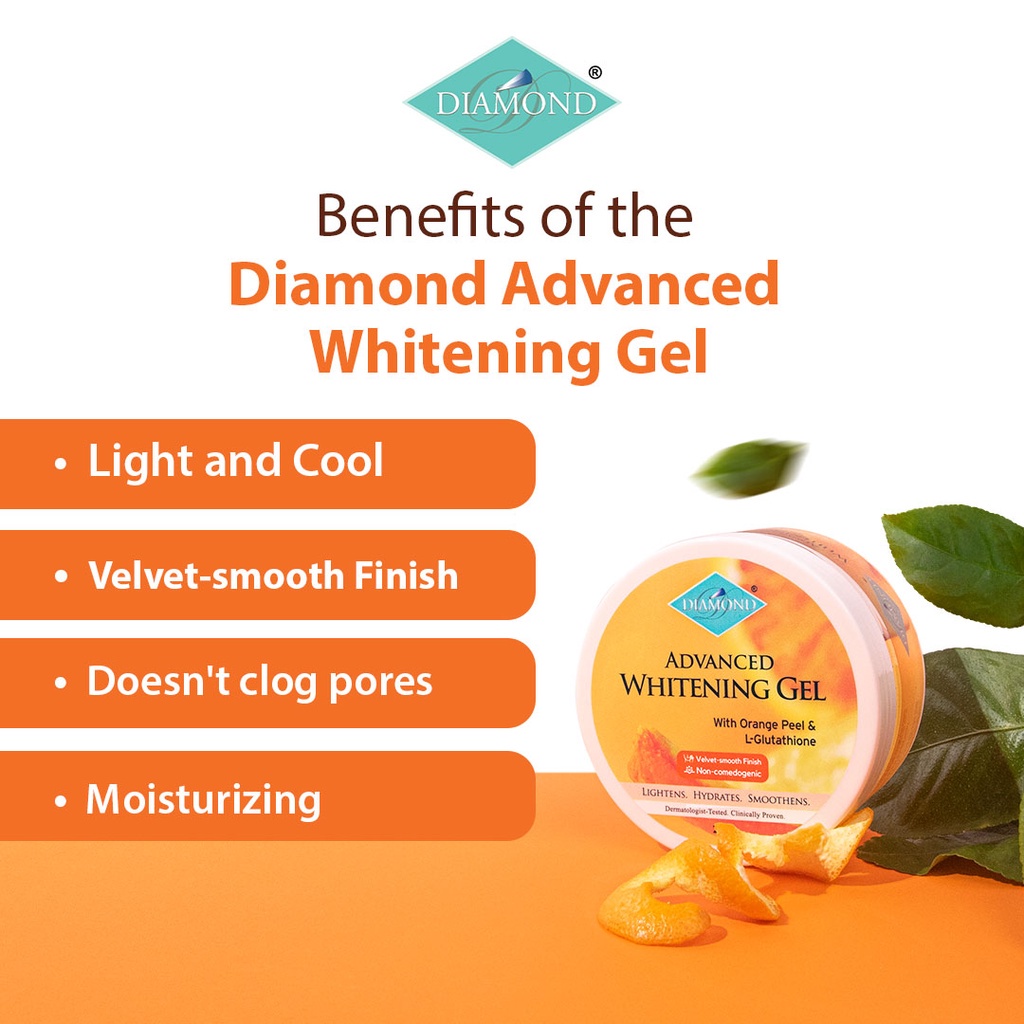 Diamond Advanced Whitening Gel 200g with Orange Peel and L Glutathione | Shopee Philippines
