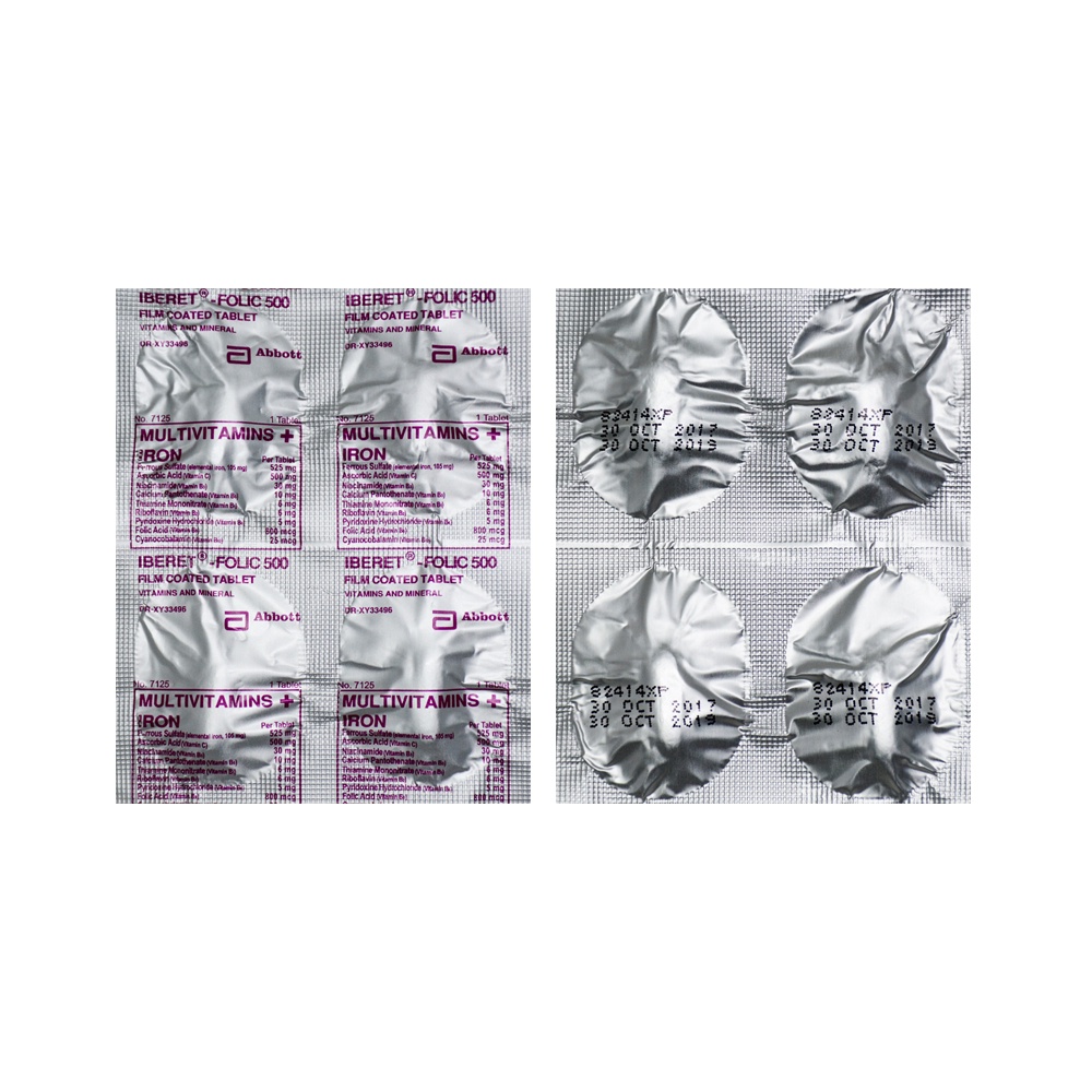 IBERET Multivitamins with Folic Acid 500mg 1 Tablet | Shopee Philippines