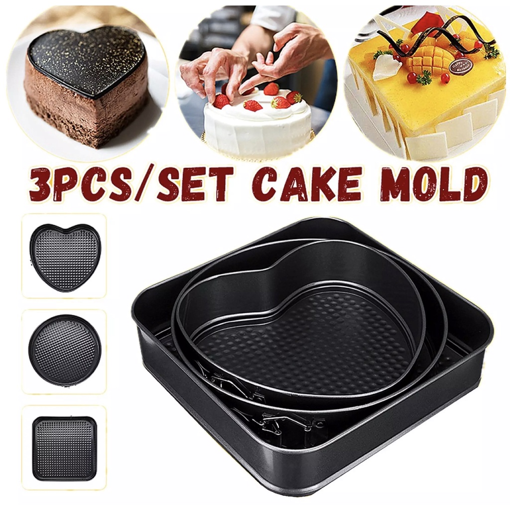 3in1 heart cake mold set 3-tier layer baking pan cake molding | Shopee ...