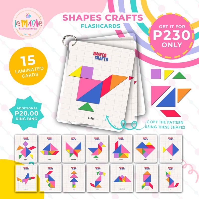 SHAPES CRAFT PUZZLE STACKING SHAPES PUZZLE Laminated Educational ...