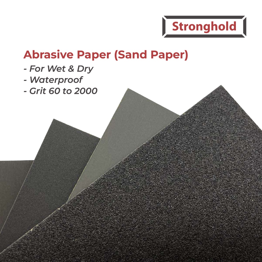 STRONGHOLD Abrasive Wet and Dry Waterproof Sand Paper 100 pcs (GRIT 60 ...