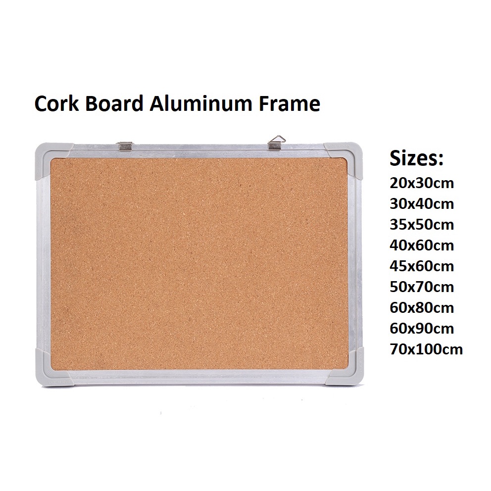 Office Bulletin Cork Board Aluminum Frame | Shopee Philippines
