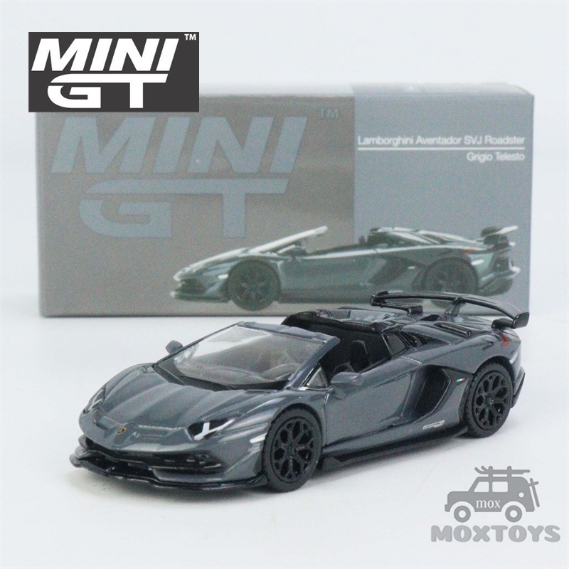 MINI GT 1:64 Lambo Aventador SVJ Roadster gray LHD Diecast Model Car ...