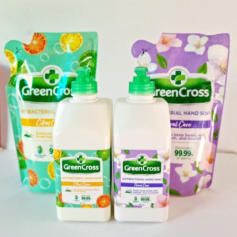 Green Cross Antibacterial Liquid Hand Soap (450mL - 500mL) | Shopee ...