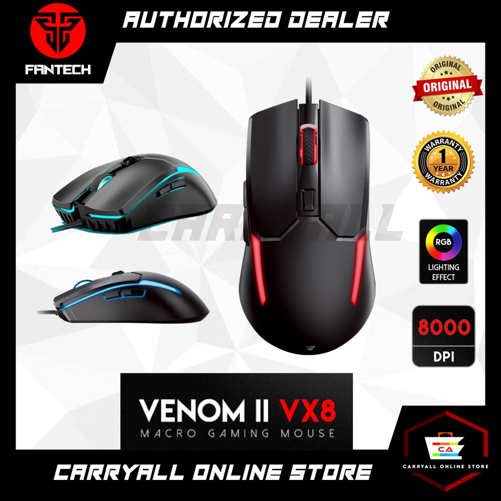 Fantech VENOM II VX8 RGB 8000 DPI Wired Macro Gaming Mouse | Shopee Philippines
