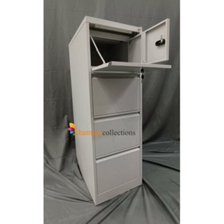 4 Layer Vertical Cabinet with Safety Vault, Lockable Filing cabinet ...