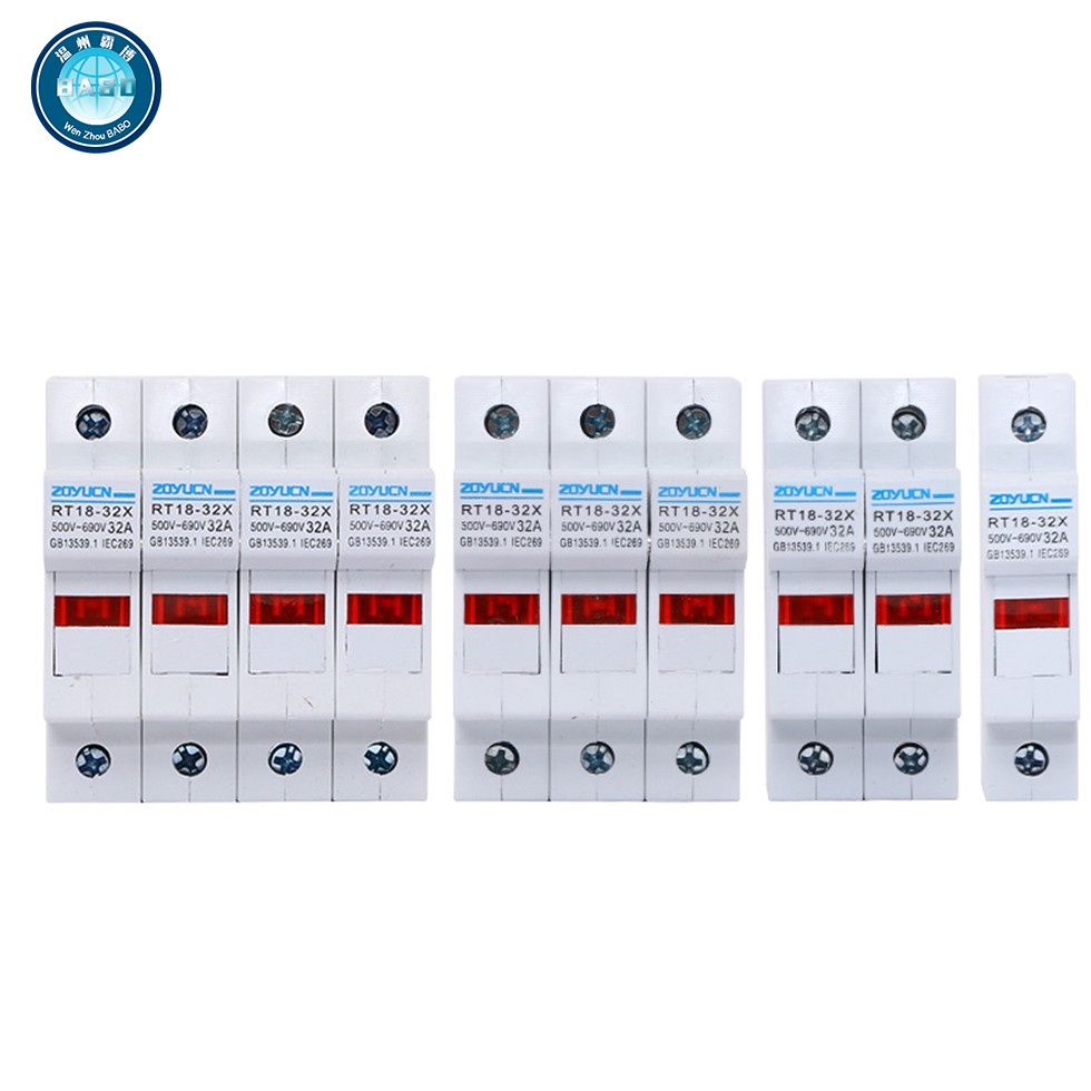 Fuse rt18-32x AC 32a, 1-4 pole, 10x38mm guide rail, fuse holder, new base | Shopee Philippines