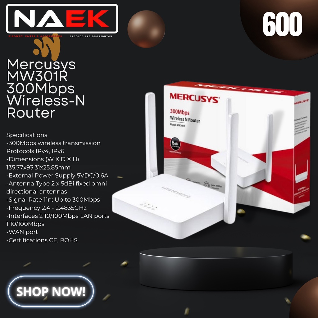 Mercusys Mw301R 300Mbps Wireless N Router | Shopee Philippines