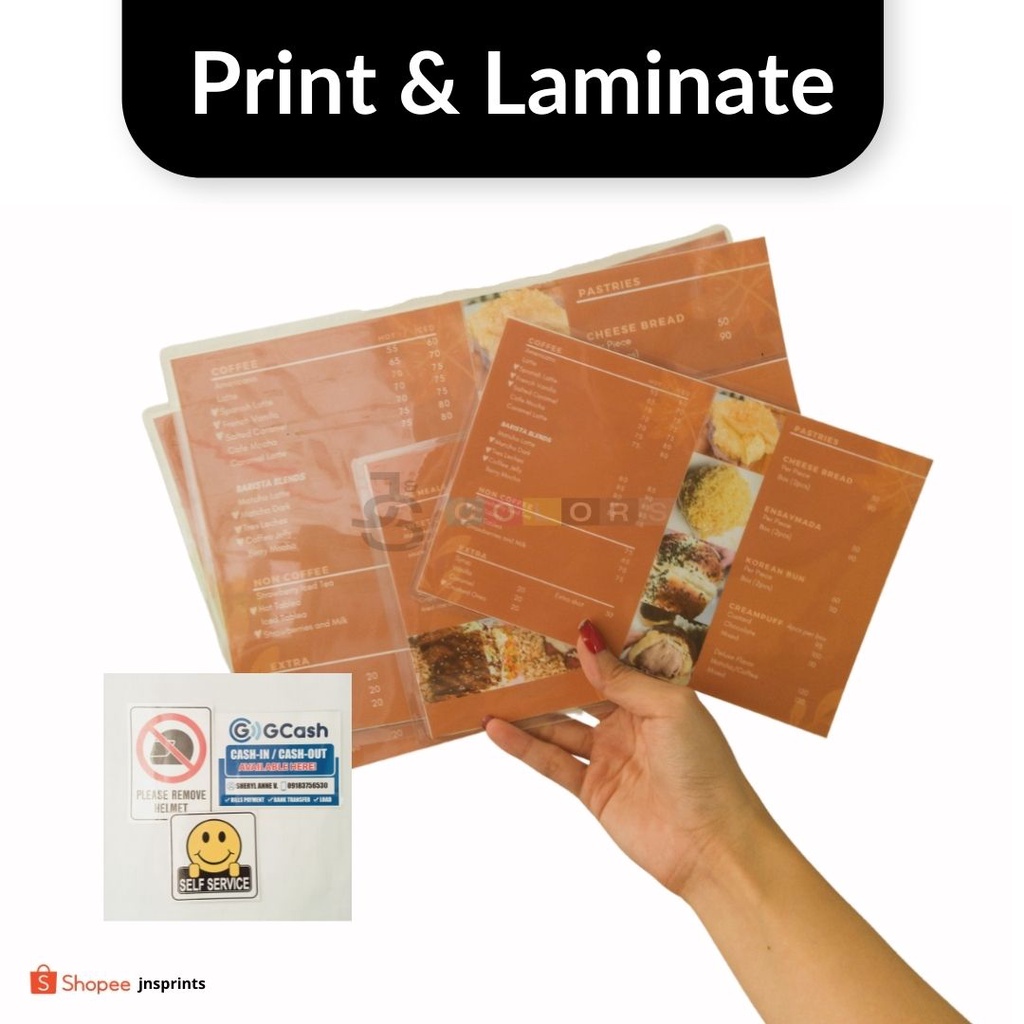 Print and Laminate: Document, Signage, Display, Menu, and others ...