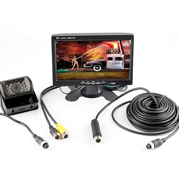 4Pin Plug 12V 24V 7 inch Monitor Night Vision Rear View Camera Parking ...