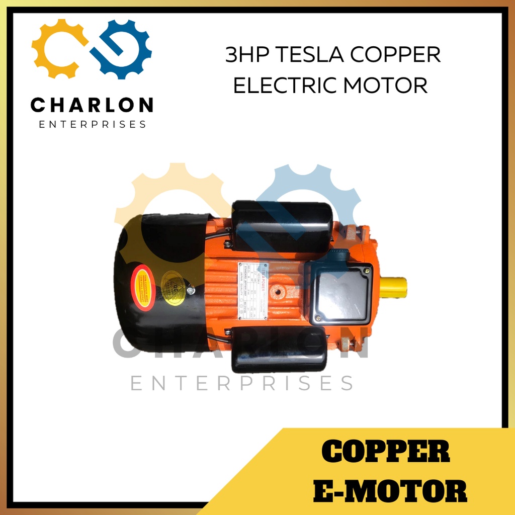 3HP TESLA COPPER ELECTRIC MOTOR SINGLE PHASE | Shopee Philippines