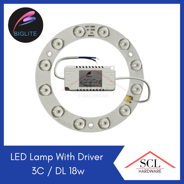 BIGLITE LED Replacement Lamp with Driver 18W Daylight / Tricolor ...