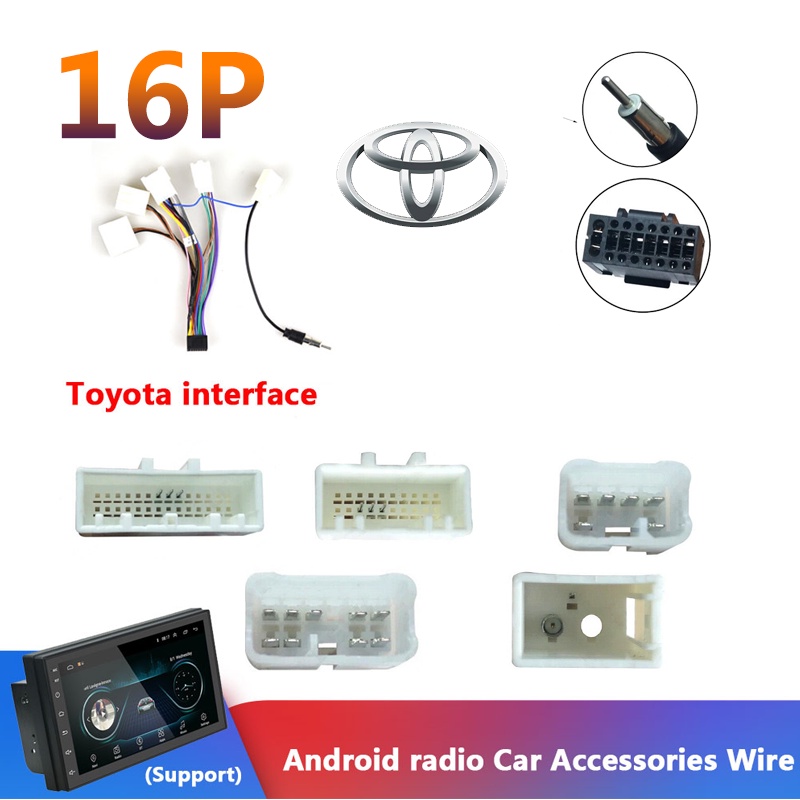 16 PIN Android Radio Car Accessories Wire Wiring Harness Adapter ...