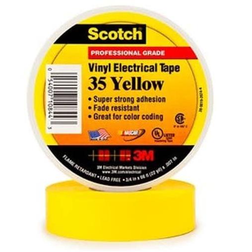 3m scotch 35 vinyl Electrical Tape 19mmX20m scotch 35 vinyl 3M Yellow ...