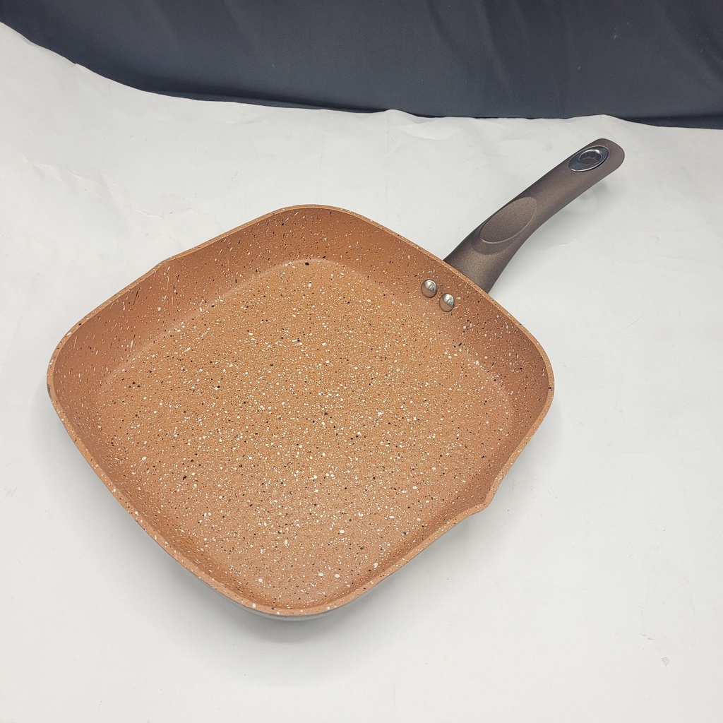 Aluminum Non-Stick Frying Pan Brown Square Forged | Shopee Philippines