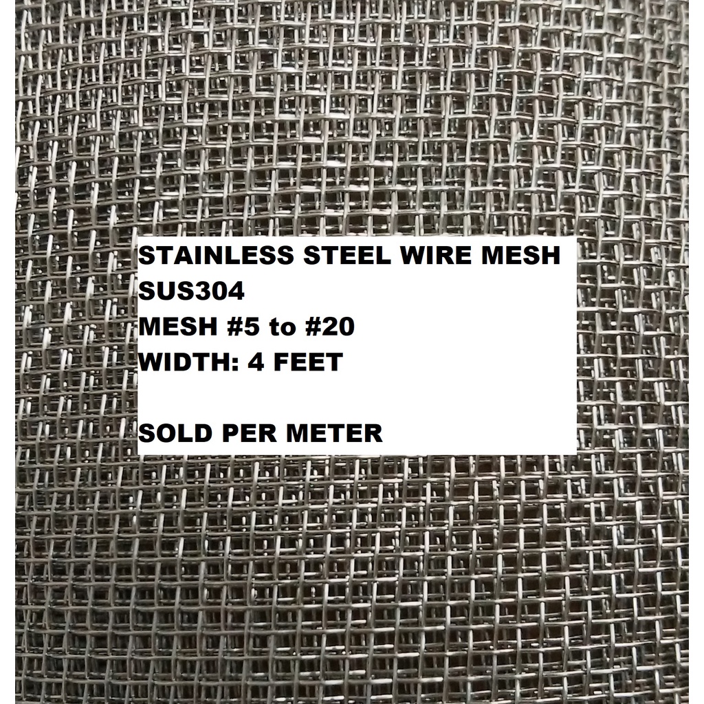 WIDTH: 4 FEET Stainless Steel SUS304 Wire Mesh #5 to #20 - SOLD PER ...