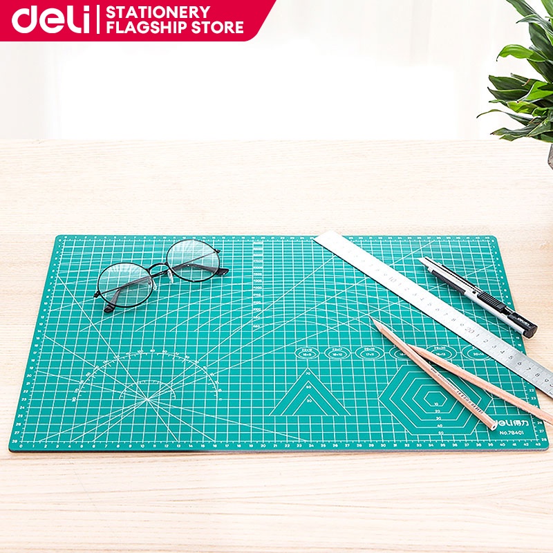 Deli PVC Cutting Mat A3 Self Healing Cutting Pad Green 78401 | Shopee ...