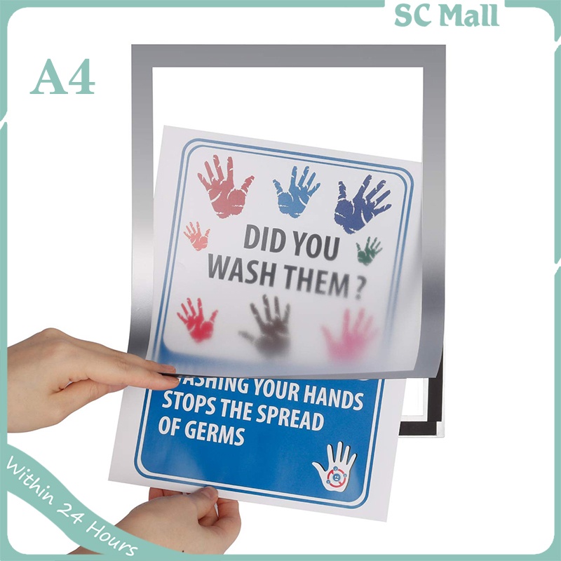 A4 PVC Magnetic Document Sign Holder Self-Adhesive Magnetic Sign Holder ...