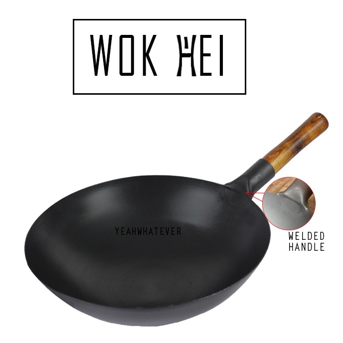 Authentic Chinese Non stick Wok Pan (Heavy Duty) Carbon Steel Pan ...
