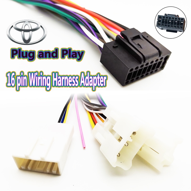 Android Radio Wiring Harness Connector Car Head Unit 16 Pin Cable ...