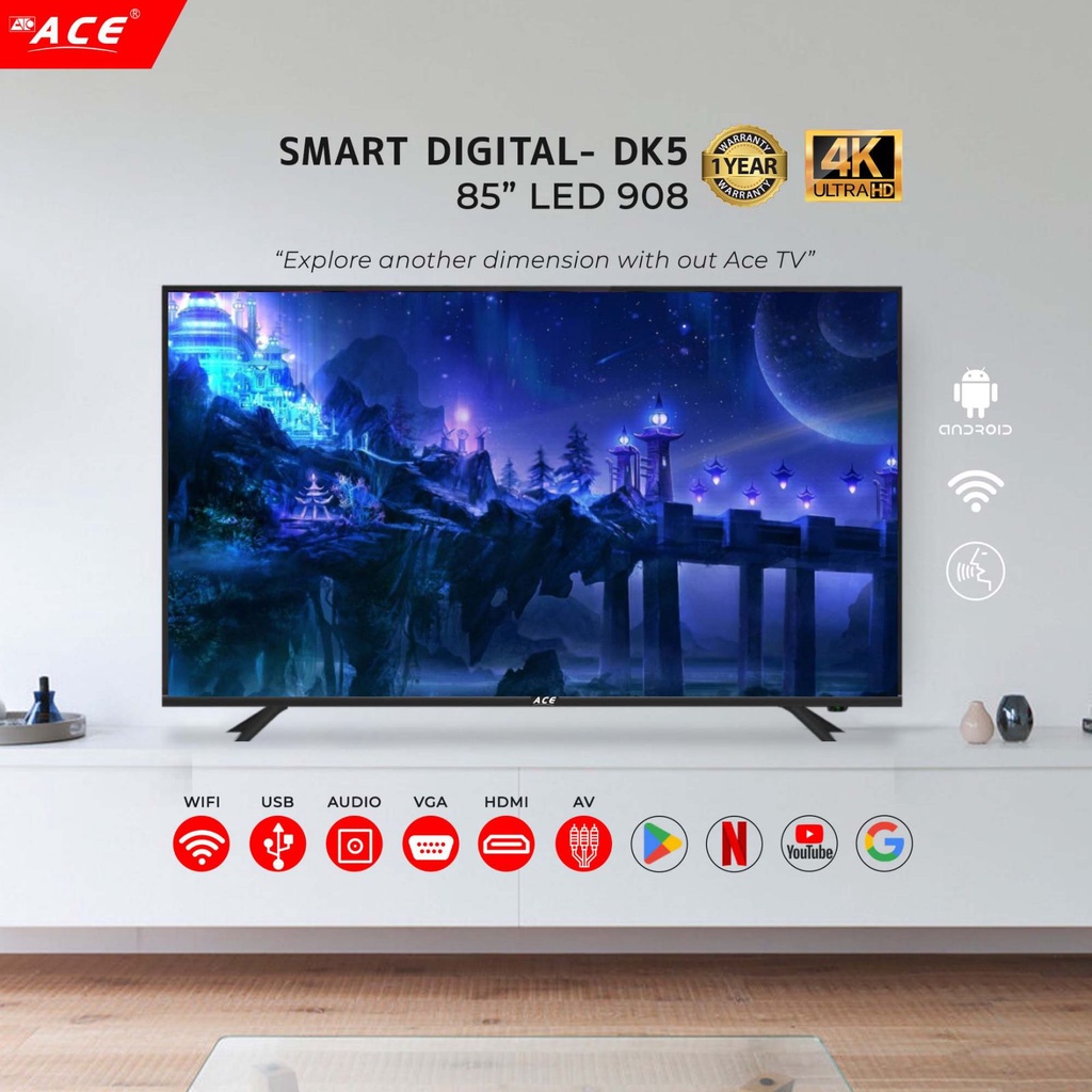 ACE 85" Smart Digital TV DK5L LED-908 | Shopee Philippines